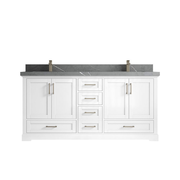 Wildon Home® Esin 72 Free Standing Double Bathroom Vanity With Quartz